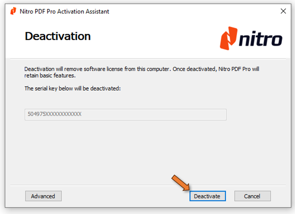 How to move an activation of Nitro PDF Pro to another computer