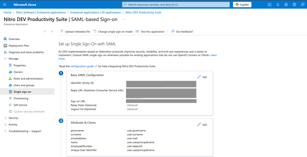 Set Up Single Sign-On (SSO) with Azure AD/Entra