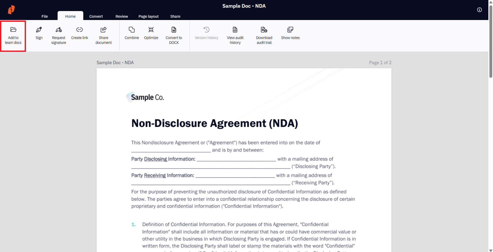 Team Documents & Templates