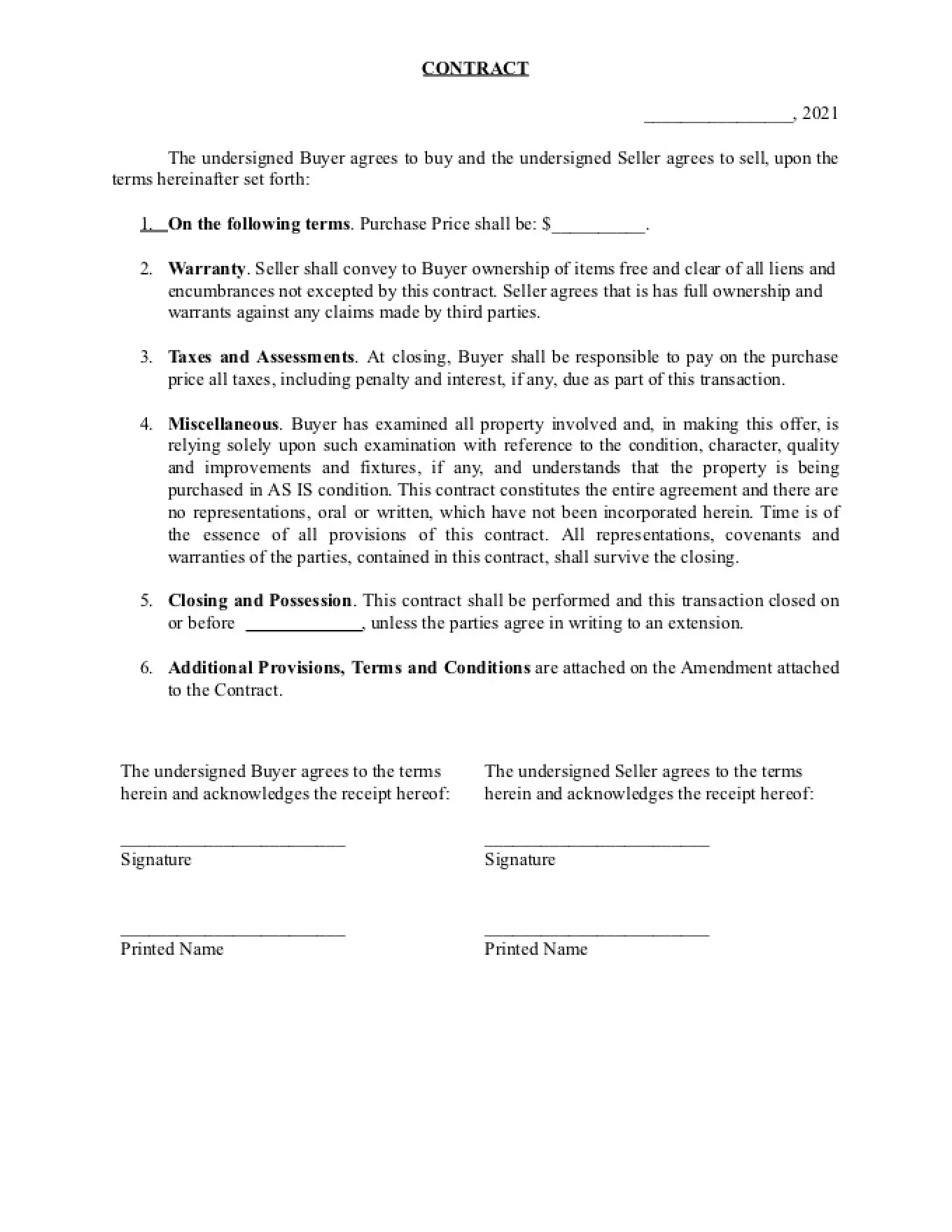 Basic Contract Template