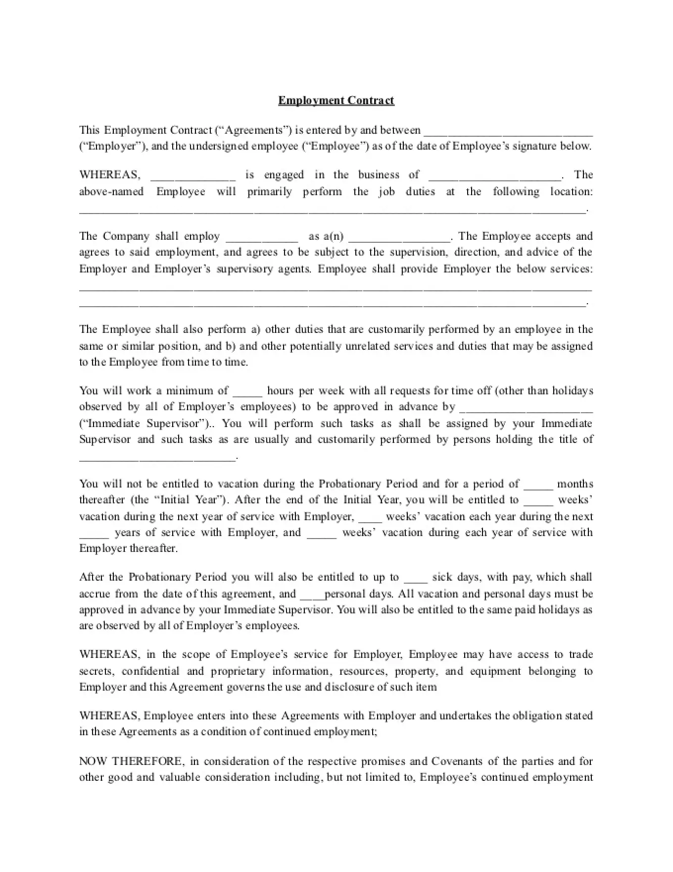 Employment Contract