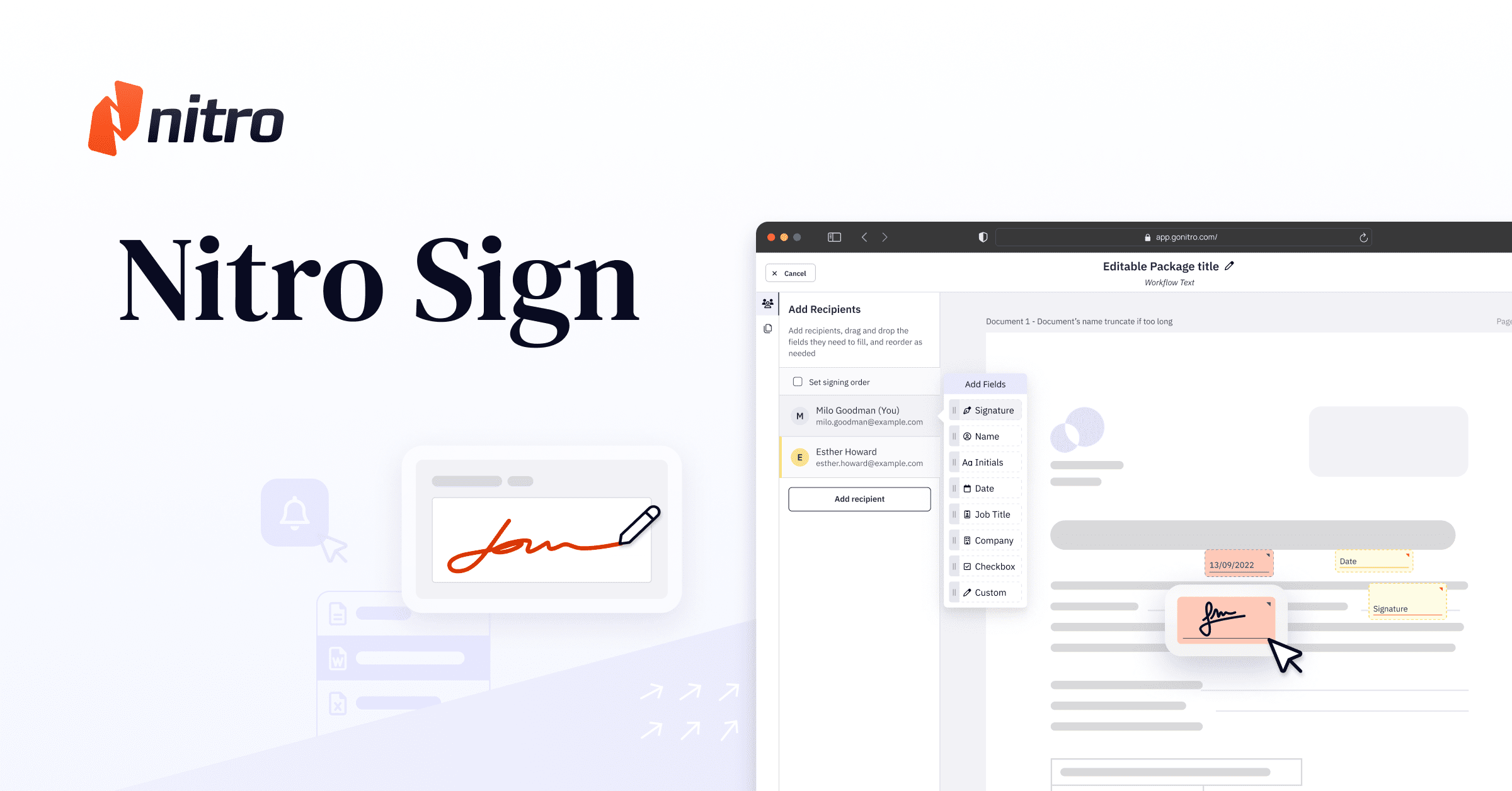 Solutions et logiciel eSign | Signature sécurisée et conforme | Nitro Sign